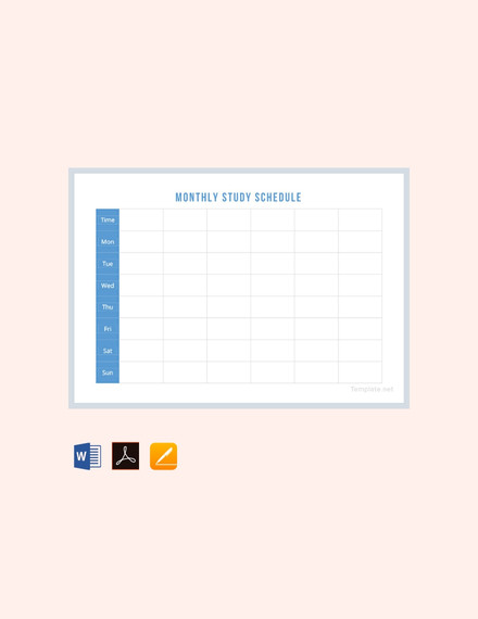 21+ Study Schedule Templates - PDF, Docs
