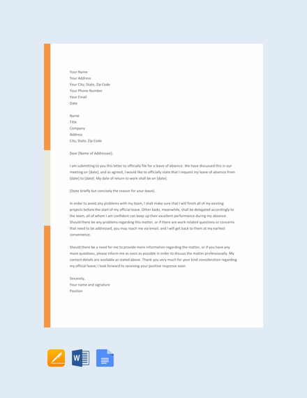30+ Leave Letter Templates - PDF, DOC