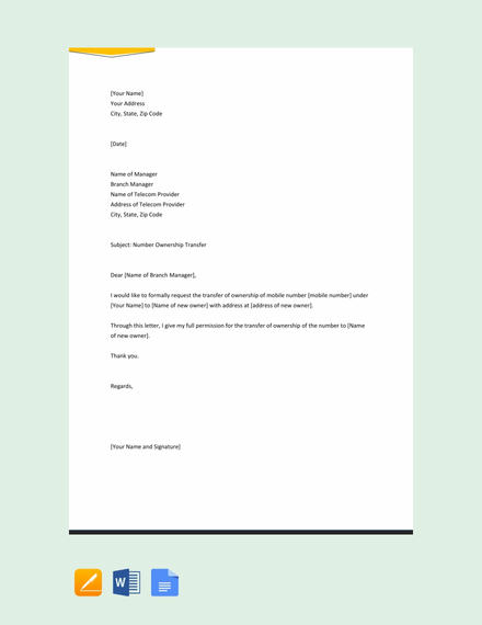 44+ FREE Transfer Letter Templates - PDF, Google DOC, Excel, Apple ...
