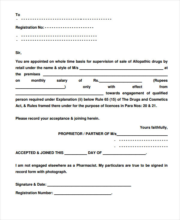 24 Joining Letter Format PDF DOC