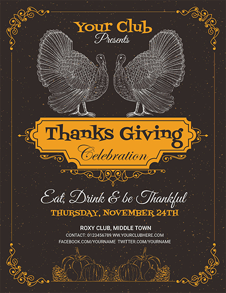 28 Thanksgiving Flyer Templates PSD AI Vector EPS