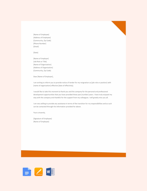 59+ Simple Resignation Letter Templates - PDF, DOC