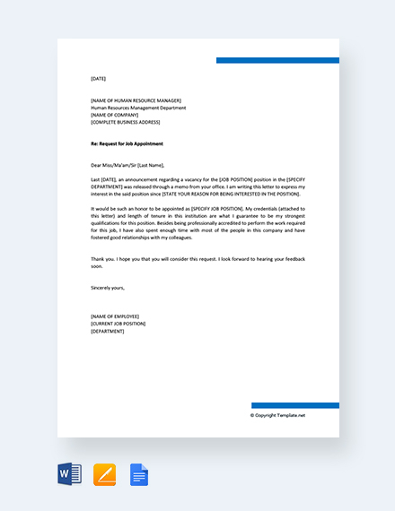 19+ Sample Appointment Request Letters - PDF, DOC
