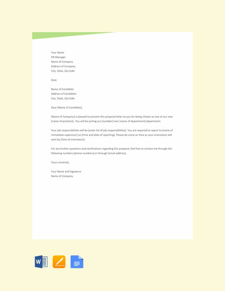 Proposal Format Letter