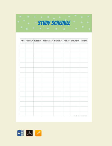 21+ Study Schedule Templates - PDF, Docs