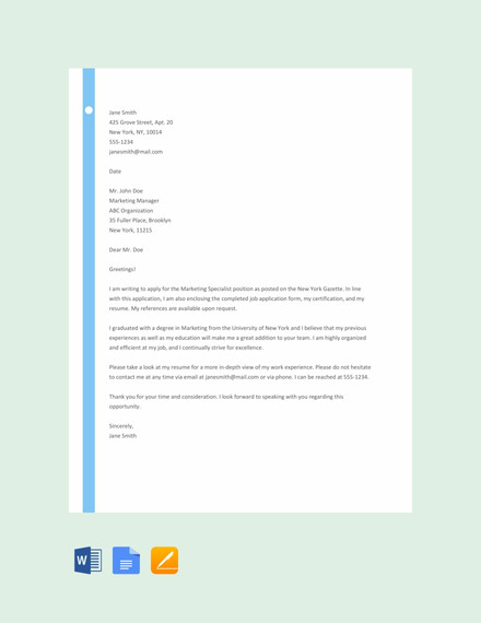 41+ Application Letter Templates Format - DOC, PDF