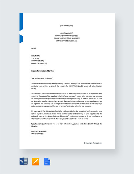 19+ Service Termination Letter Templates - PDF, DOC