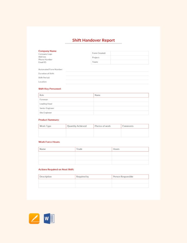 35+ Handover Report Templates in MS Word | PDF | Google Docs | Pages