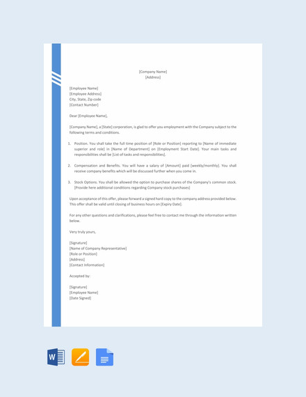 Free 94+ Offer Letter Templates - PDF, DOC