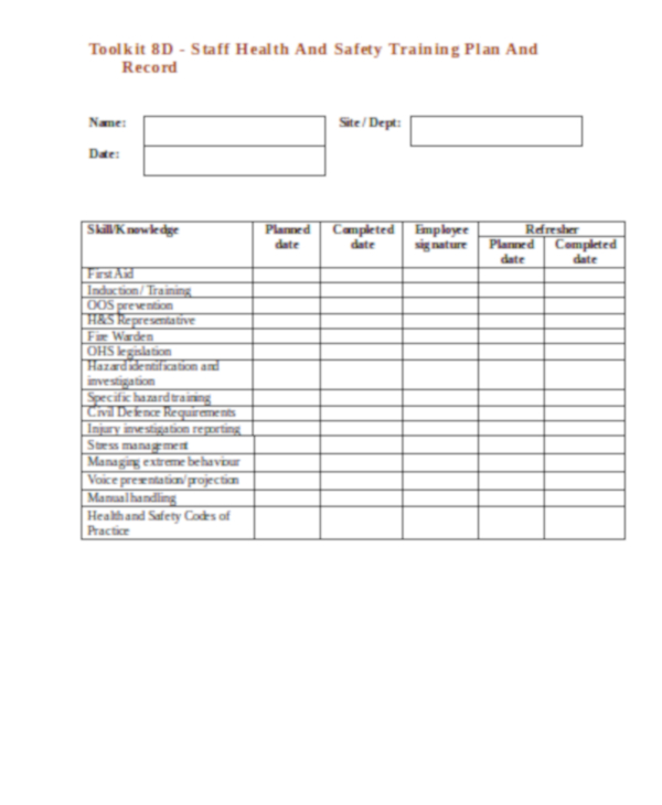 13 Safety Training Plan Templates Word Google Docs Apple Pages 13 Safety Training Plan Templates Word Google Docs Apple Pages