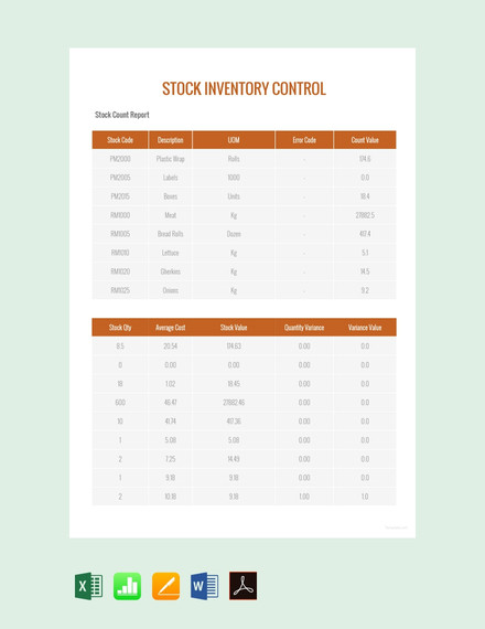 19+ Stock Inventory Control Templates - MS Word | MS Excel | Google ...