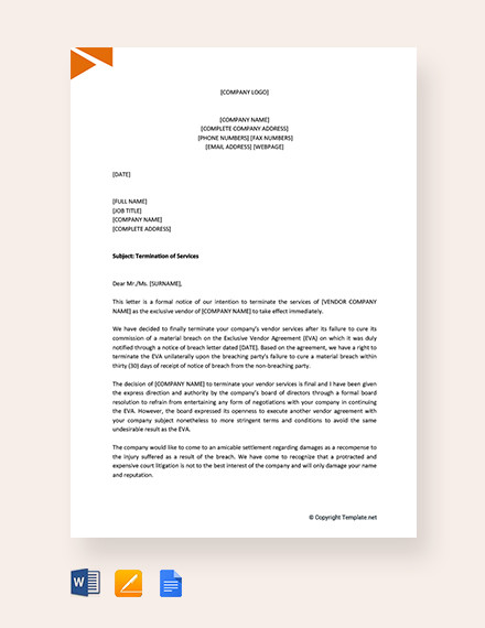 14+ Termination of Services Letter Templates - PDF, DOC