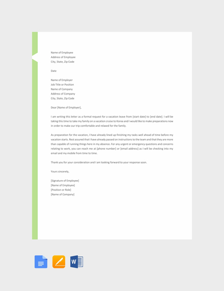 30+ Leave Letter Templates - PDF, DOC