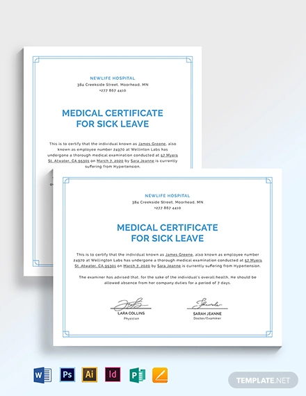 22+ Medical Certificate Templates for Sick Leave - PDF, Docs, Word