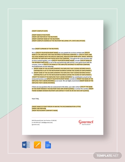 Reference Letter Example - 33+ Free Word, PDF DOcuments Download