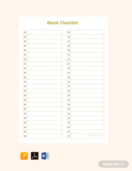 16+ Checklist Templates in Apple Pages