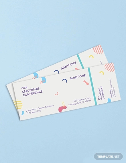 113+ Ticket Templates - Word, Excel, PDF, PSD, EPS