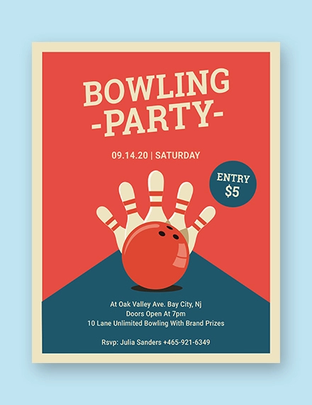 16 Bowling Flyer Templates PSD Ai InDesign