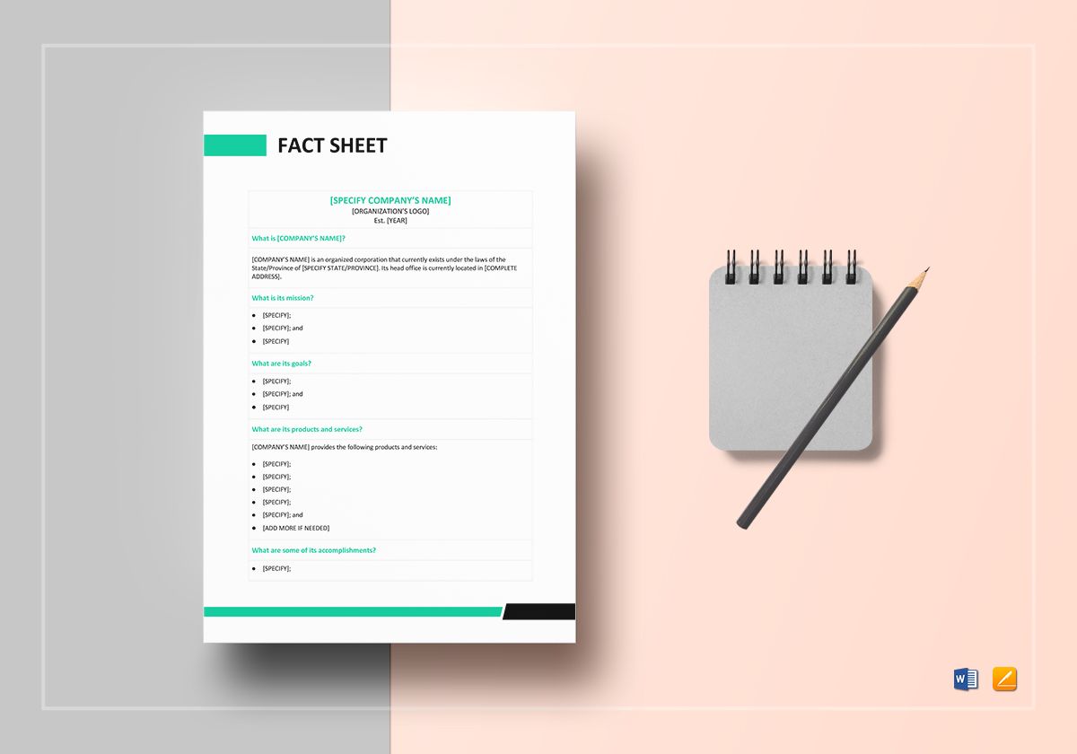 12 Company Fact Sheet Templates