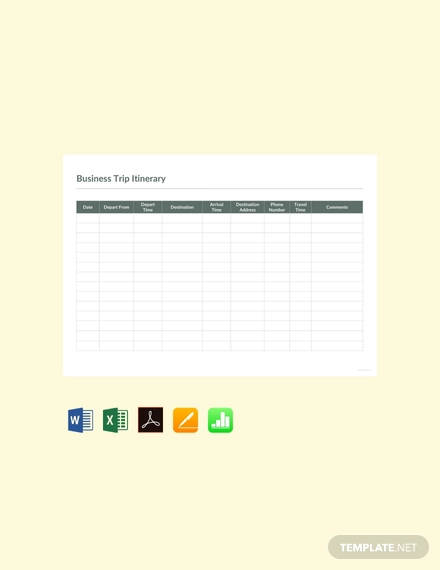 Free 18+ Itinerary Templates in Google Docs