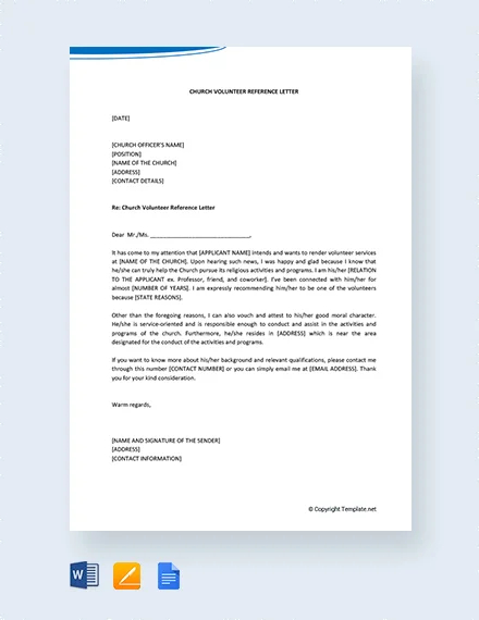 14+ Volunteer Reference Letter Templates - PDF, DOC, Apple Pages ...