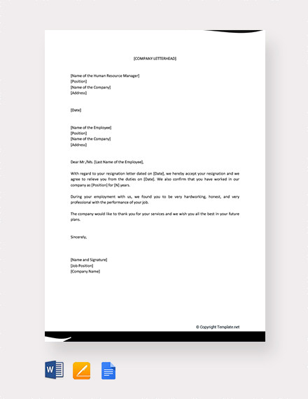 20+ Relieving Letter Examples - PDF, DOC | Free & Premium Templates