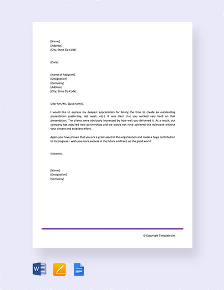 13+ Sample Formal Thank-You Letters - Word, PDF, Apple Pages