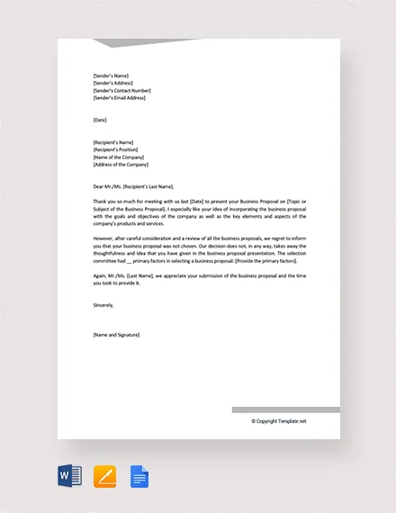 12+ Business Rejection Letters - Free Sample, Example Format Download
