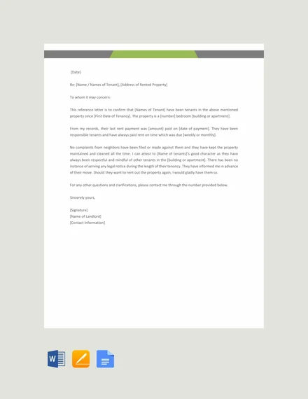 11+ Rental Reference Letter Templates - Word, PDF, Apple Pages