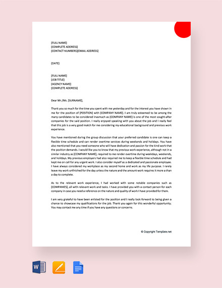 10+ Thank You Letter to Recruiter - PDF, DOC