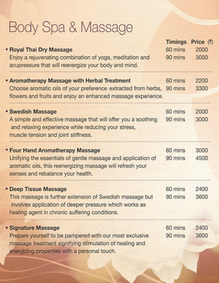 Spa Menu 9 Free Design Templates