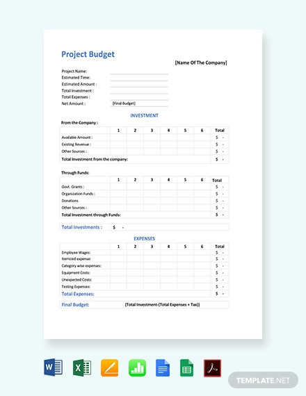 17+ Project Budget Templates - Docs, PDF, Excel