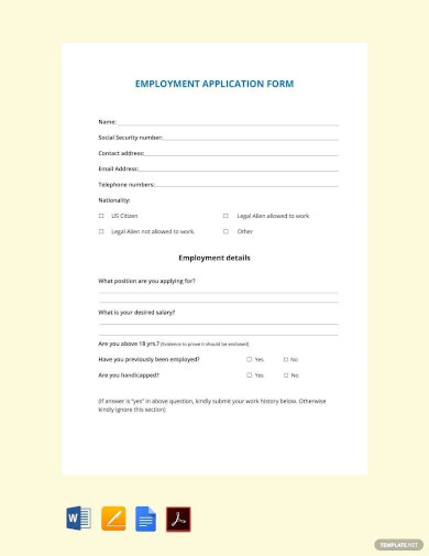 14+ Employment Application Forms - PDF