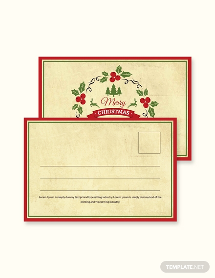 11 Christmas Postcard Templates