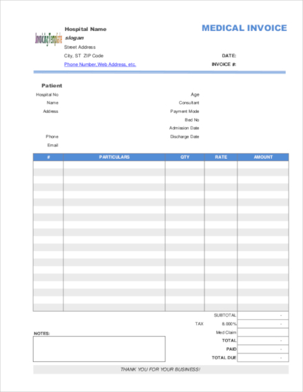10+ Medical Bill Receipt Template