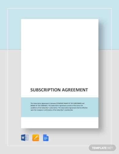 16+ Subscription Agreement Templates - PDF, Word, Apple Pages, Google Docs