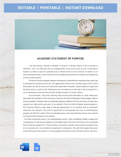 26+ Statement of Purpose Templates