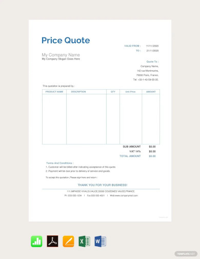 Free 33+ Quotation Templates In Excel