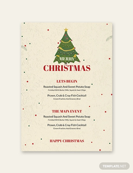 Sample Christmas Menu - 41+ Free Templates in Word, PSD, AI