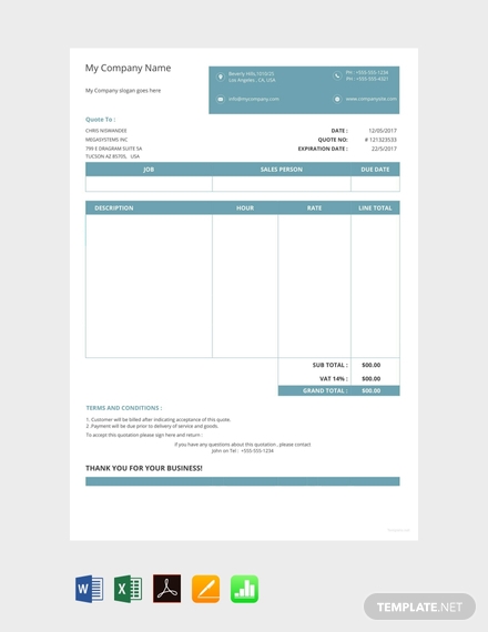 Free 33+ Quotation Templates In Excel