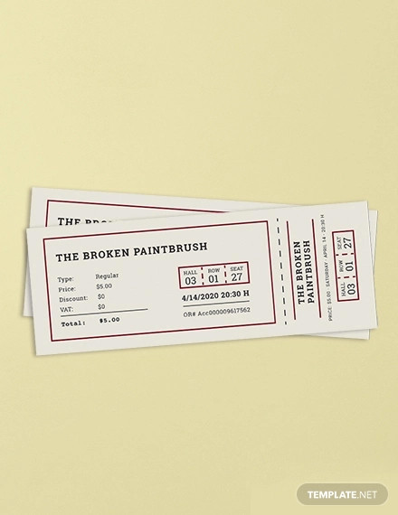 Blank Movie Ticket Stub