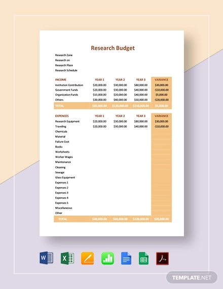 10 Research Budget Templates Word PDF Excel