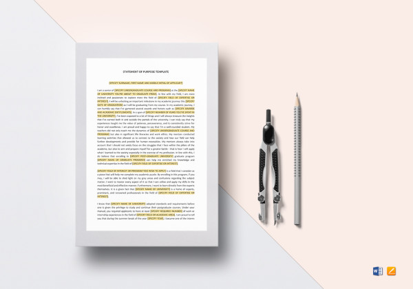 26+ Statement of Purpose Templates