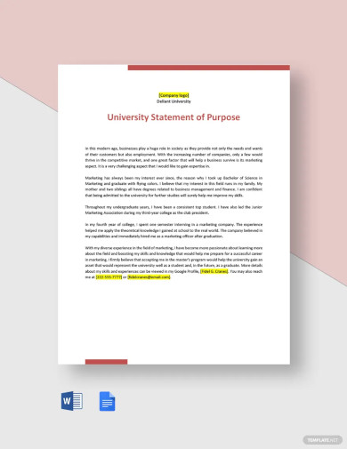26 Statement Of Purpose Templates