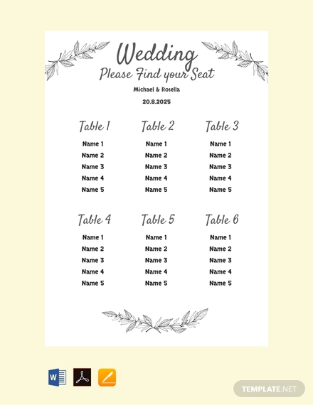 12+ Seating Chart Templates in Word