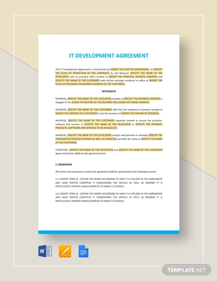 Development Agreement Template - 20+ Free Word, Excel, PDF Format Download