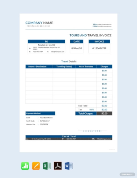 26+ Travel Invoice Templates - PDF, Docs, Excel