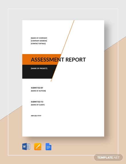 5+ Assessment Report Templates - Google Docs, MS Word, Pages