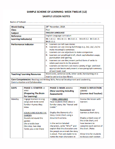 30+ Lesson Note Templates - PDF