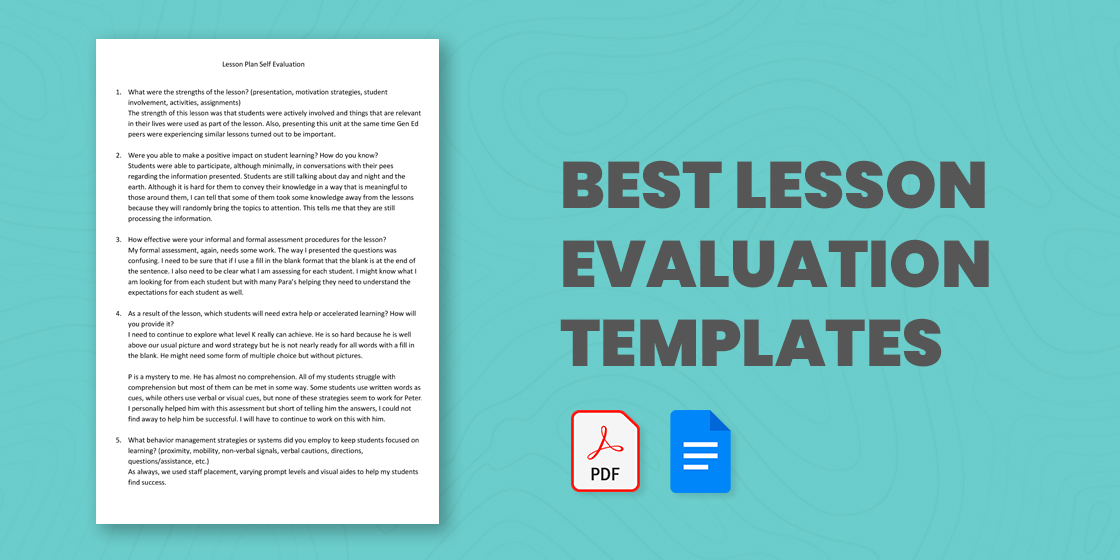 16 Best Lesson Evaluation Templates PDF